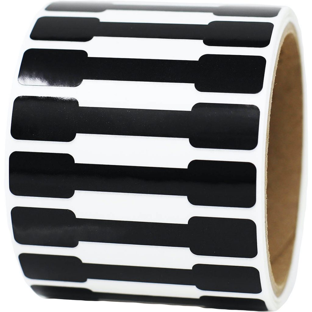 Black Blank Tamper Labels 0.5" x 2.75" | InStockLabels.com