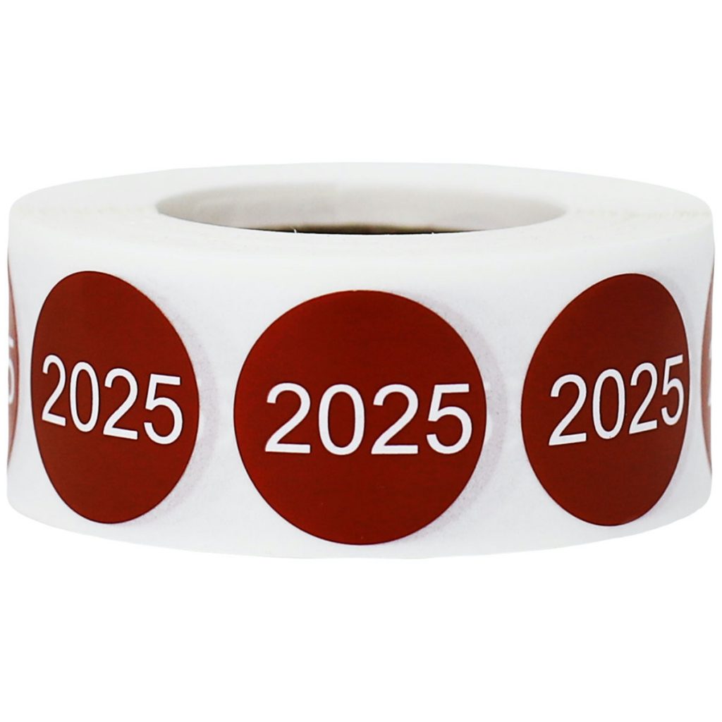 Year 2025 Stickers 3/4" Round | InStockLabels.com
