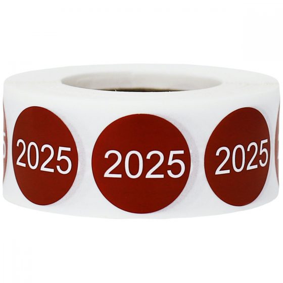 Year 2025 Stickers 3/4" Round | InStockLabels.com