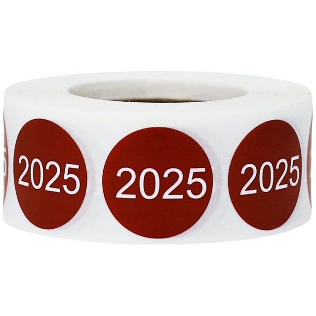 Year 2025 Stickers 3/4" Round | InStockLabels.com