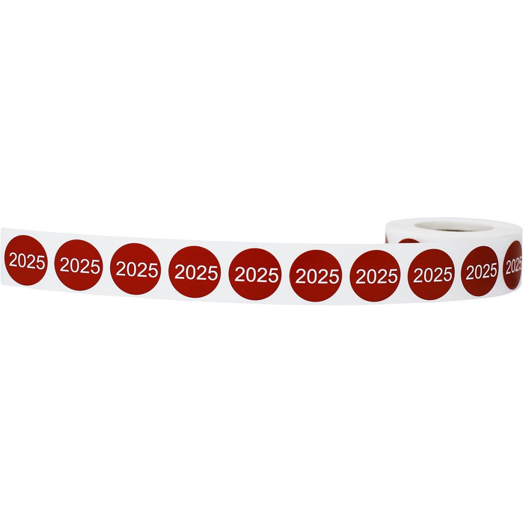 Year 2025 Stickers 3/4" Round | InStockLabels.com