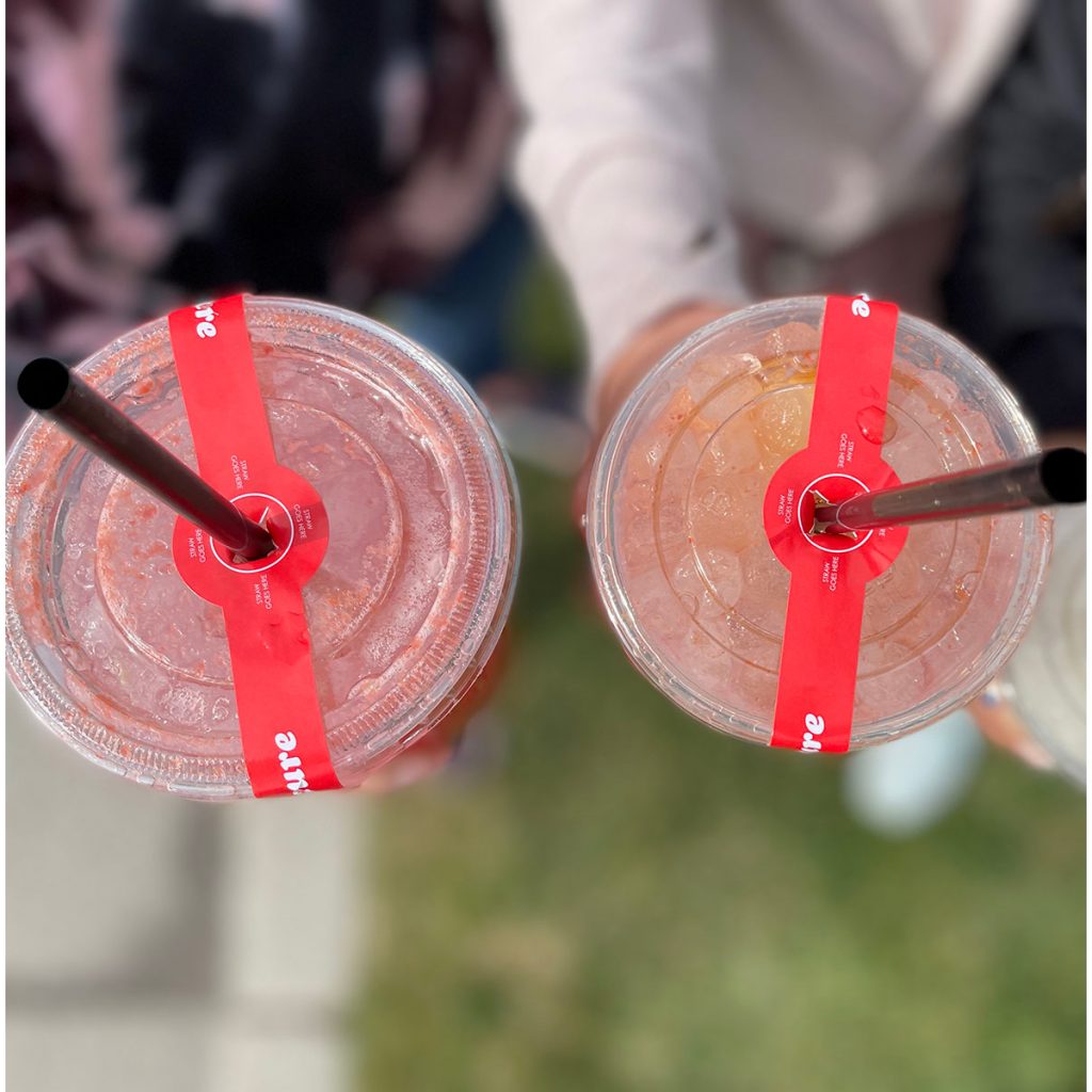 Red Tamper Evident Labels For Drink Lids | InStockLabels.com