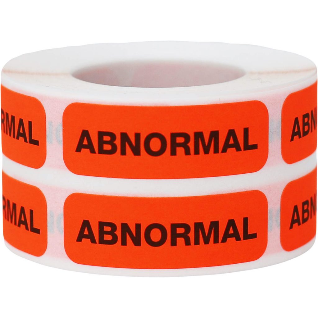 Abnormal Healthcare Labels | 0.5 x 1.5" QTY 500 - InStockLabels.com