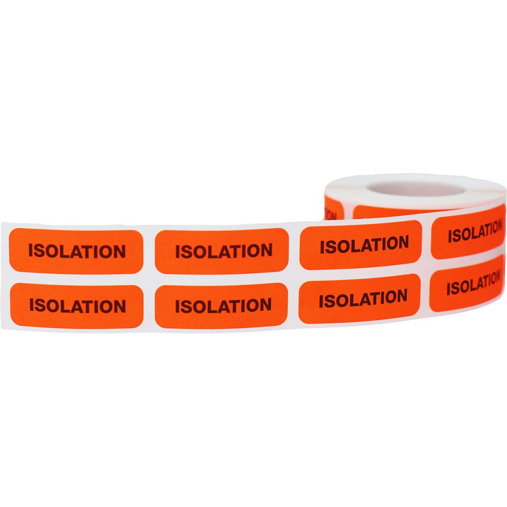 Isolation Warning Labels - InStockLabels.com