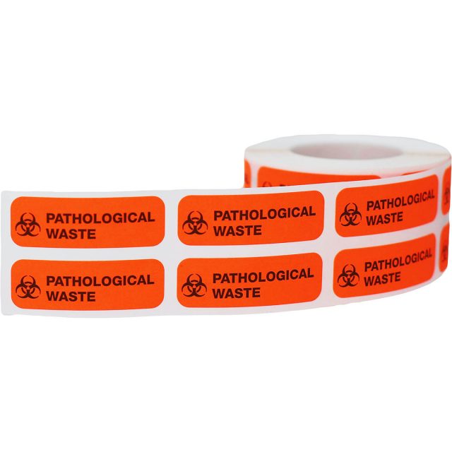 Pathological Waste Rectangle Warning Labels
