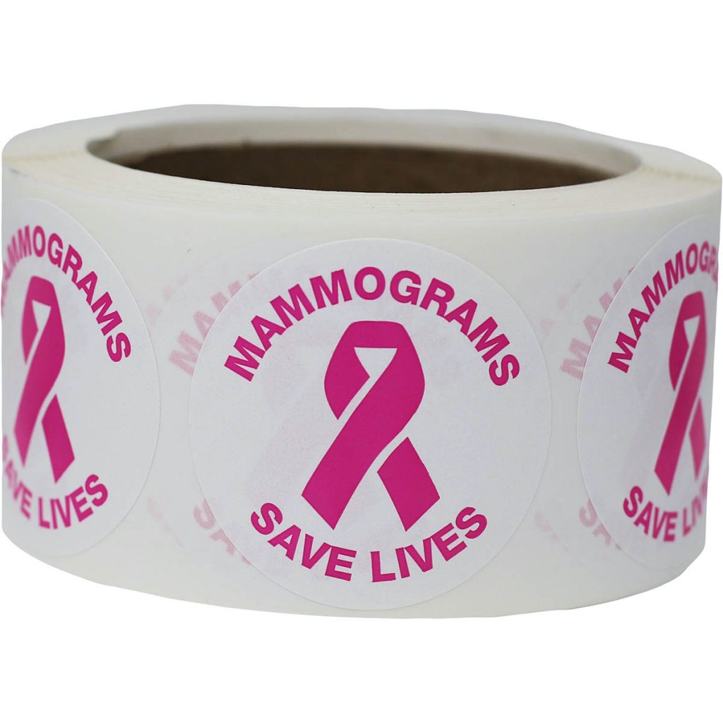 Mammograms Save Lives Labels - InStockLabels.com