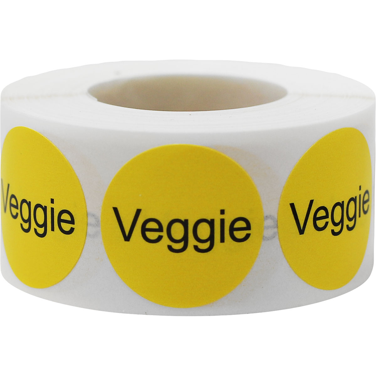 Veggie Yellow Deli Labels 1" Round - Food Labels - In Stock Labels