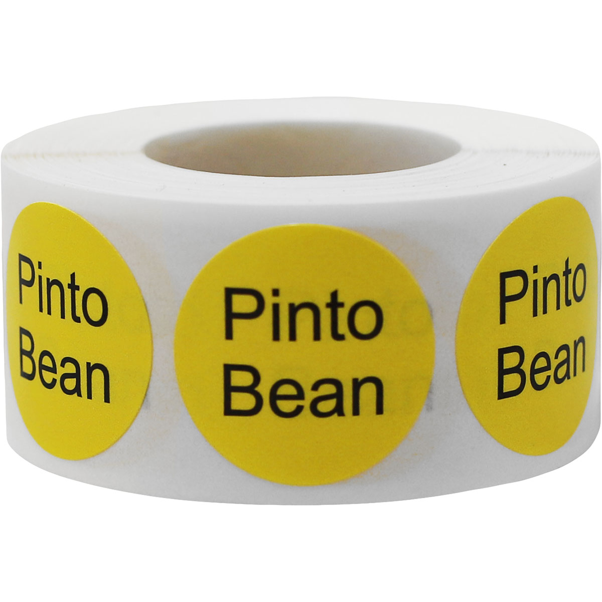 Pinto Bean Yellow Deli Labels 1" Round - Food Labels - In Stock Labels
