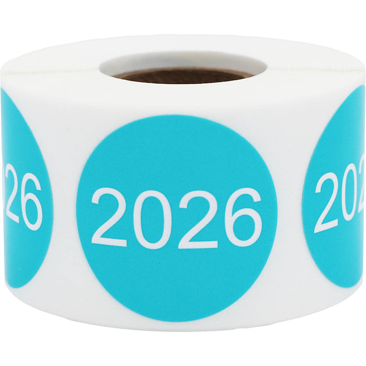 Year 2026 Stickers | 1.5" Round - Teal - InStockLabels.com