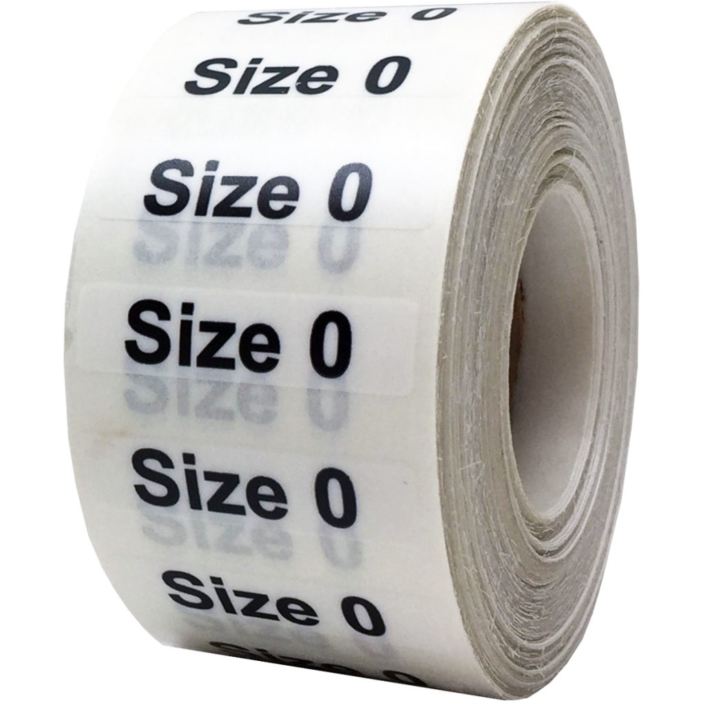 Women's Ultra Clear Pant Size Strip Labels | InStockLabels.com