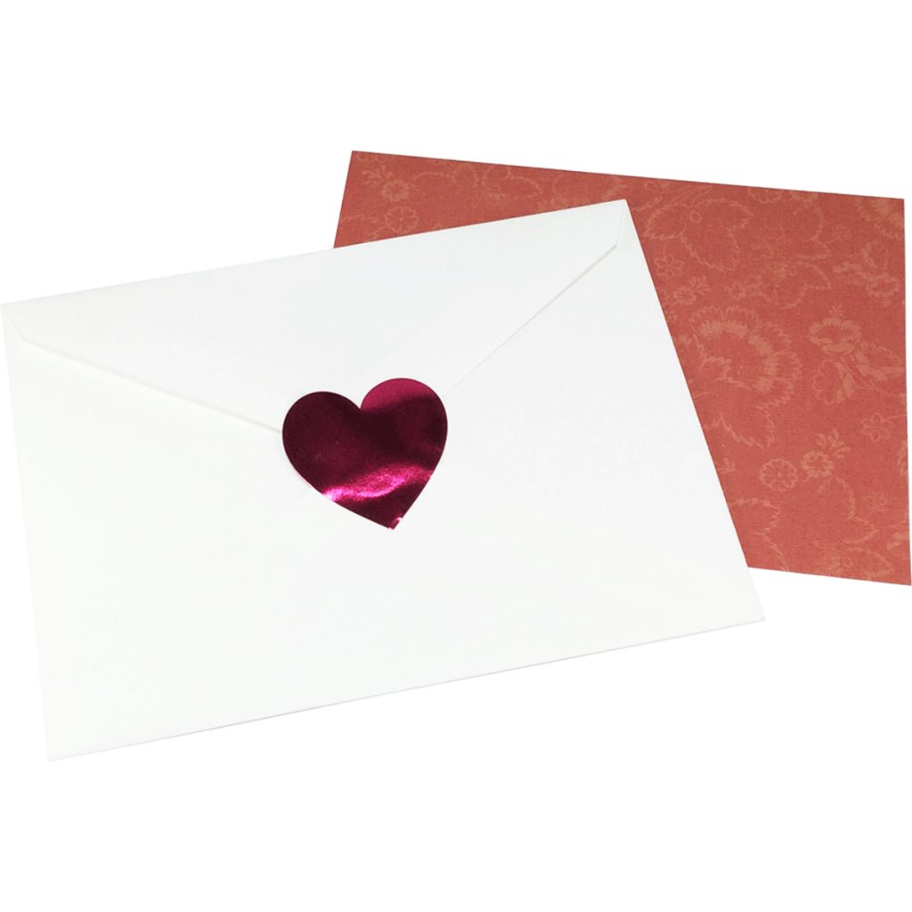 Metallic Rose Heart Stickers 1.5 Inch | InstockLabels.com