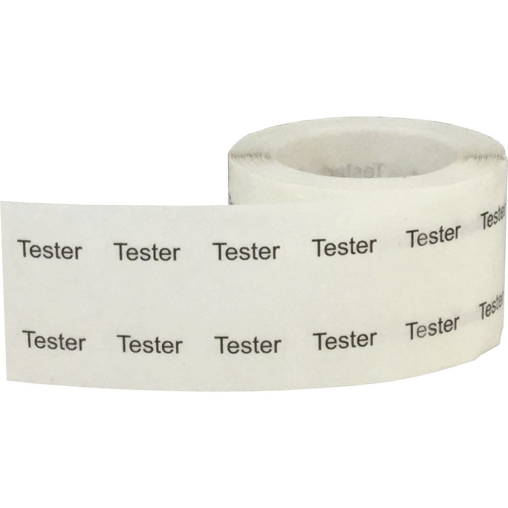 Small Clear Tester Stickers 1/2" Round | InStockLabels.com