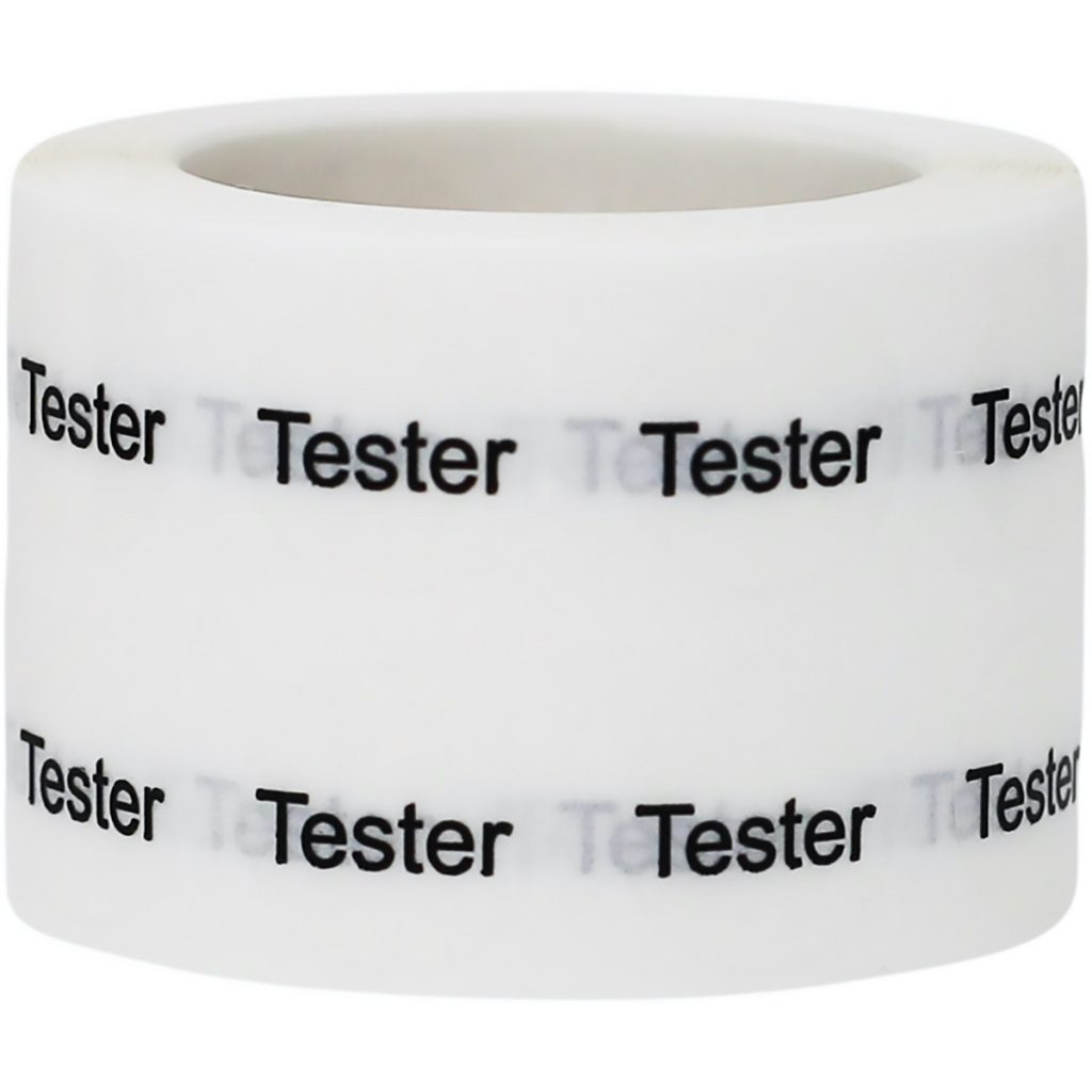Small Clear Tester Stickers 1/2" Round | InStockLabels.com