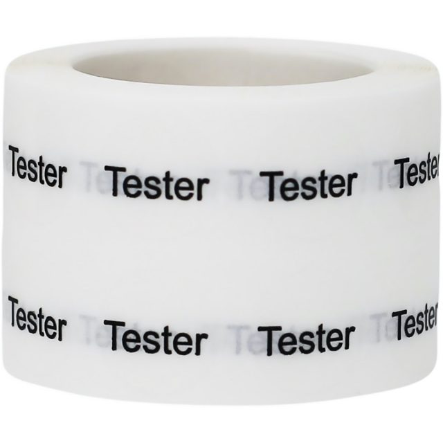 Small Clear Tester Stickers 1/2" Round | InStockLabels.com