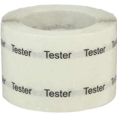 Small Clear Tester Stickers 1/2" Round | InStockLabels.com