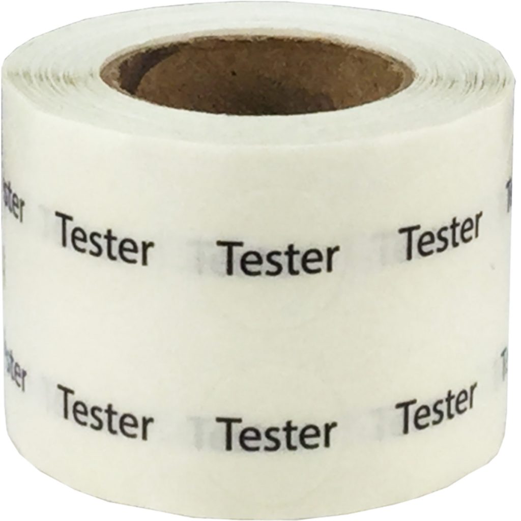 Small Clear Tester Stickers 1/2" Round | InStockLabels.com
