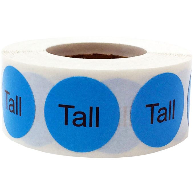 Colored Size Tall Round Standard Size Stickers for Shirts ...
