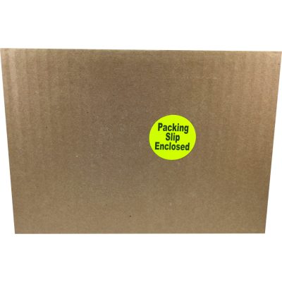 Fluorescent Yellow Packing Slip Enclosed Labels 1.5" | InStockLabels.com
