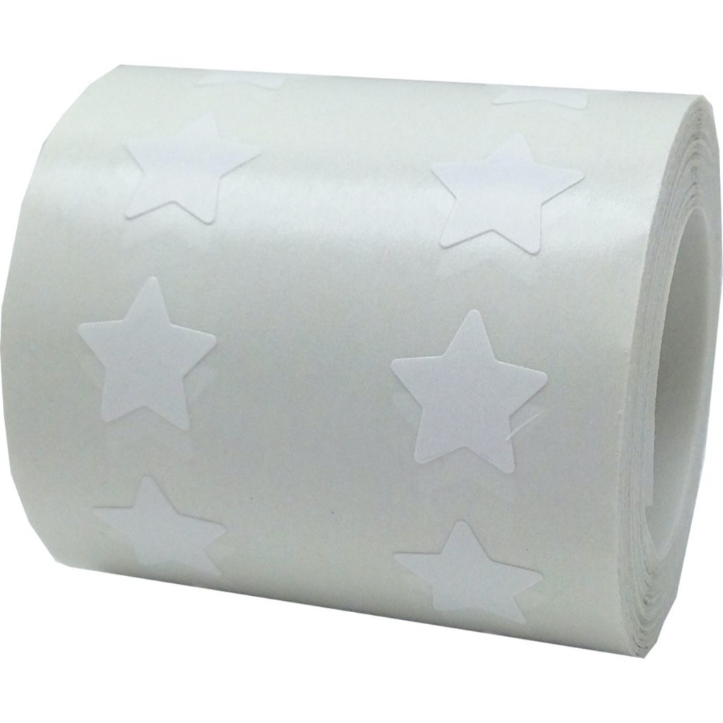 Small White Star 1/2" Inch Stickers - InStock Labels