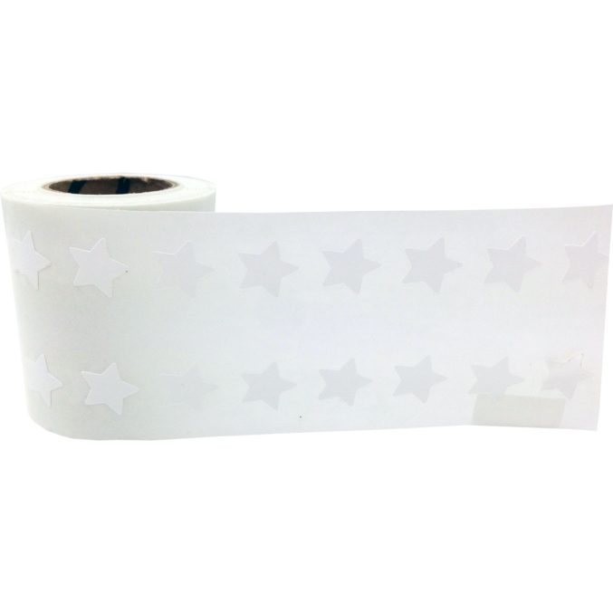 Small White Star 1/2" Inch Stickers - InStock Labels