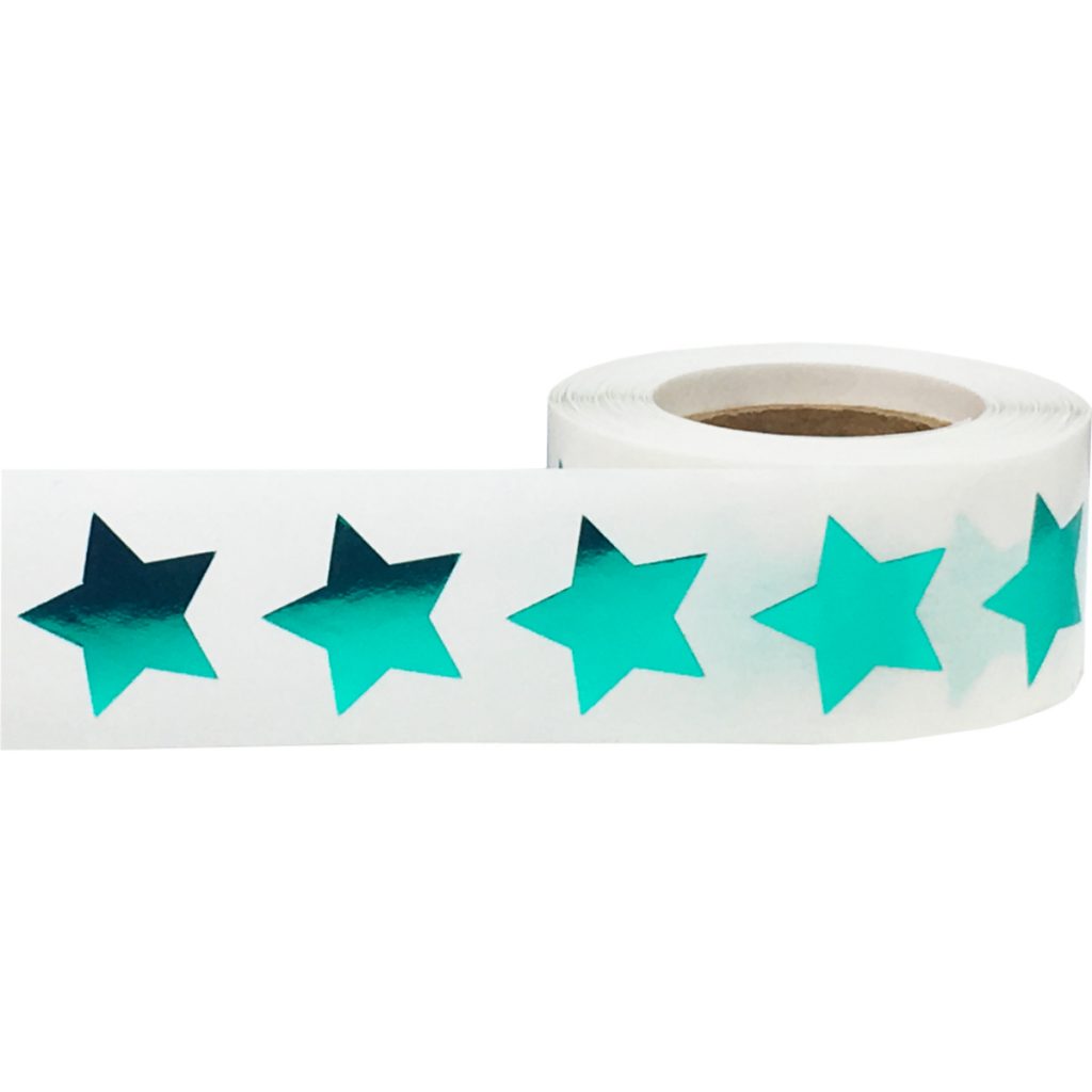 Metallic Green Star Stickers 3/4" Inch | InstockLabels.com