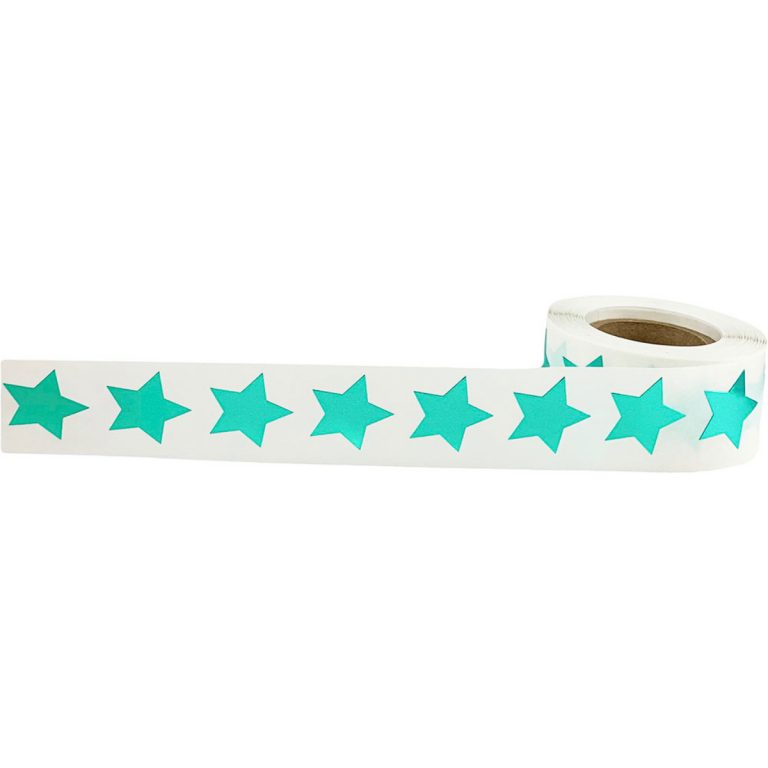 Metallic Green Star Stickers 3/4" Inch | InstockLabels.com