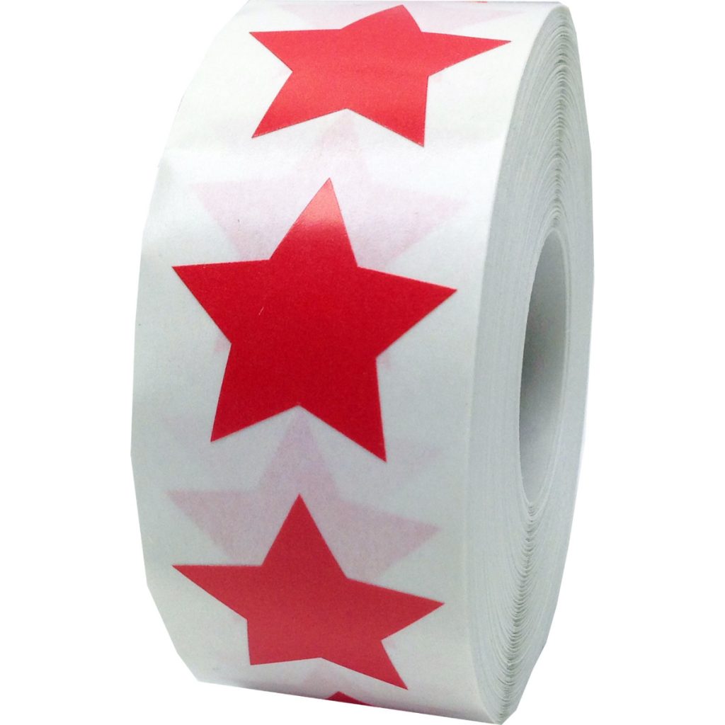 Red Star Stickers 1" Inch | InstockLabels.com