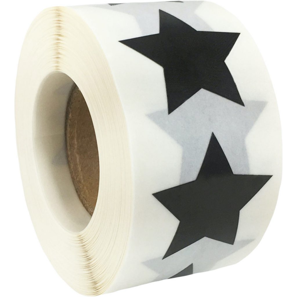 Black Star Stickers 1" Inch | InstockLabels.com