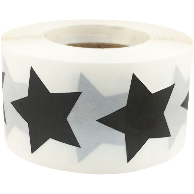 Black Star Stickers 1" Inch | InstockLabels.com