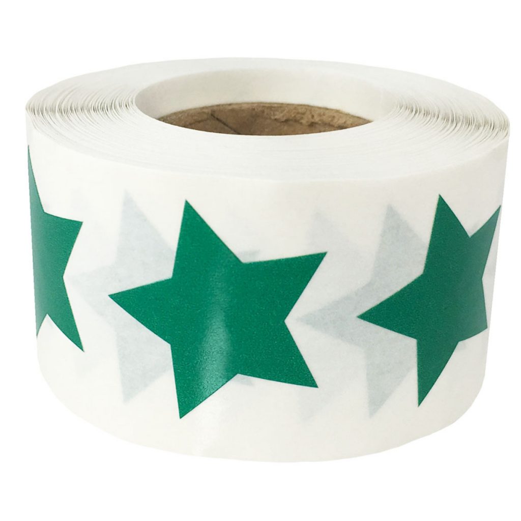 Green Star Stickers 1" Inch | InstockLabels.com