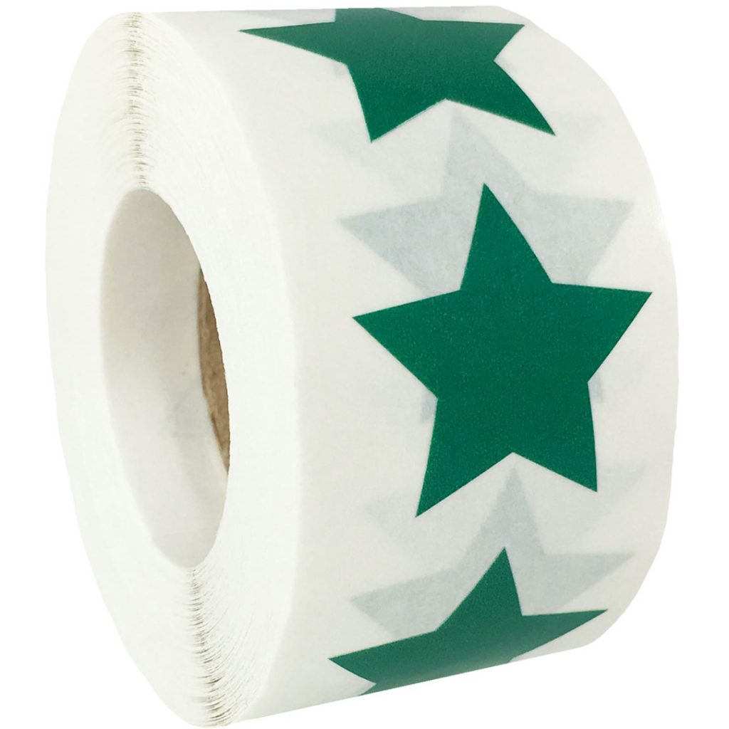 Green Star Stickers 1" Inch | InstockLabels.com