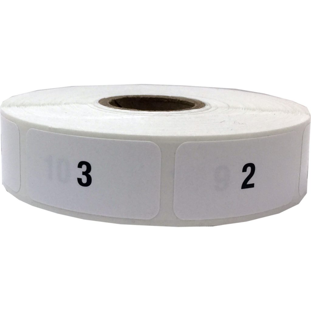 1 - 1,000 Consecutive Number Labels | 1" x 2" Shape | InStockLabels.com