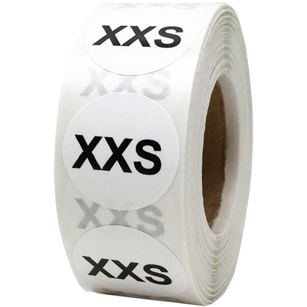 Round Size Stickers For Apparel XXS - 5X - InStockLabels.com