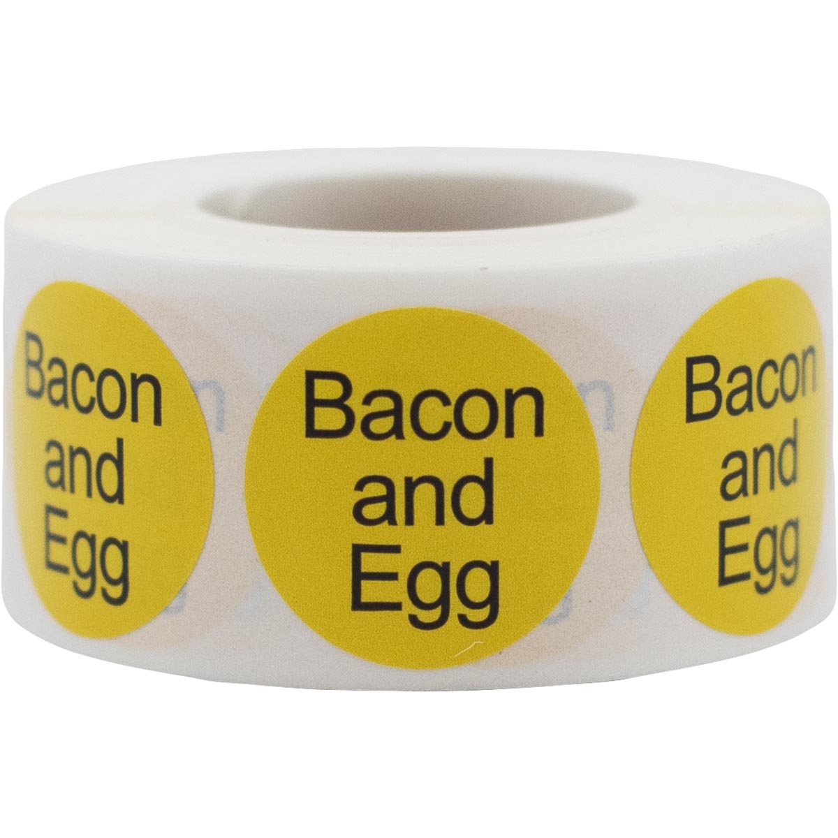 Bacon and Egg Yellow Deli Labels 1" Round - Food Labels - In Stock Labels