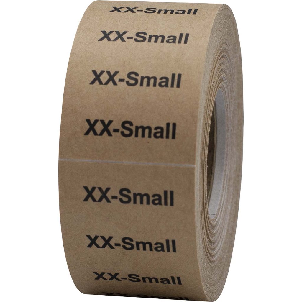 Brown Natural Kraft Size Strip Labels for Shirts | InStockLabels.com