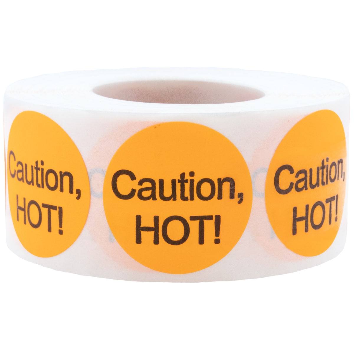 Caution, Hot! 1" Round Deli Labels | InStockLabels.com