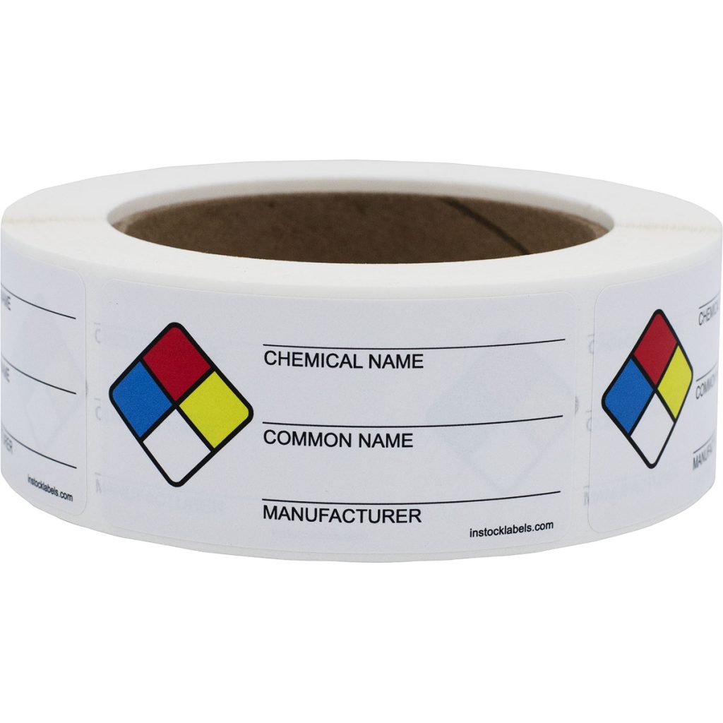 NFPA Writable Labels For Chemical/Manufacturer Name - InStockLabels.com