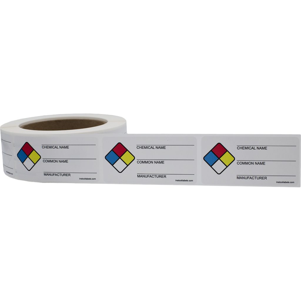 NFPA Writable Labels For Chemical/Manufacturer Name - InStockLabels.com