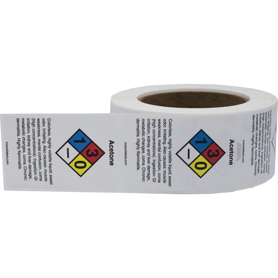 Acetone Chemical NFPA Warning Labels - InStockLabels.com