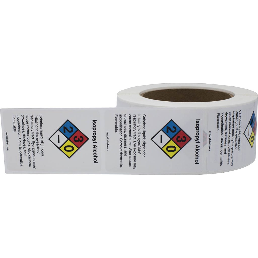 Isopropyl Alcohol Chemical NFPA Warning Labels - InStockLabels.com