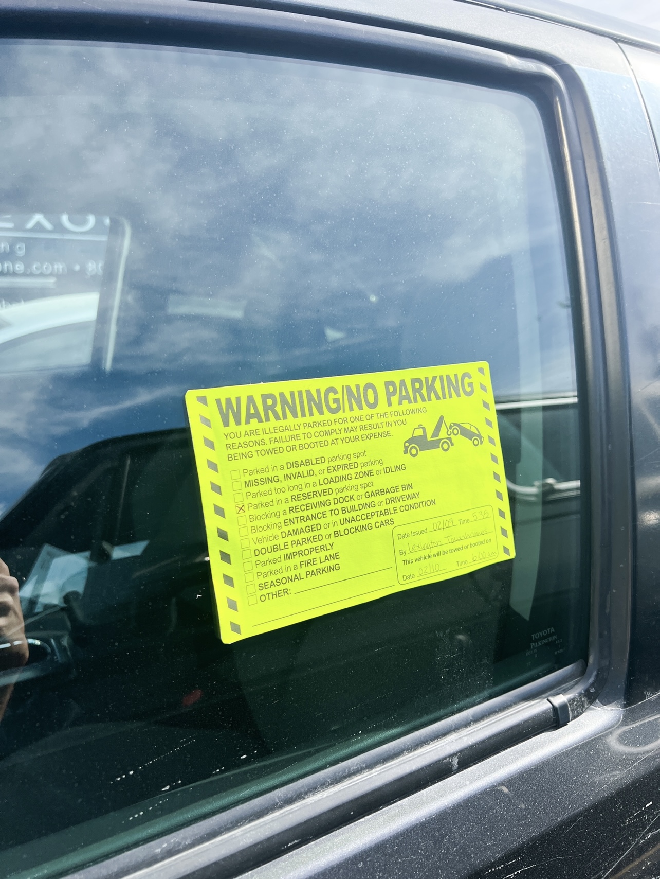 Warning/No Parking Checklist Parking Violator Labels QTY 100 ...