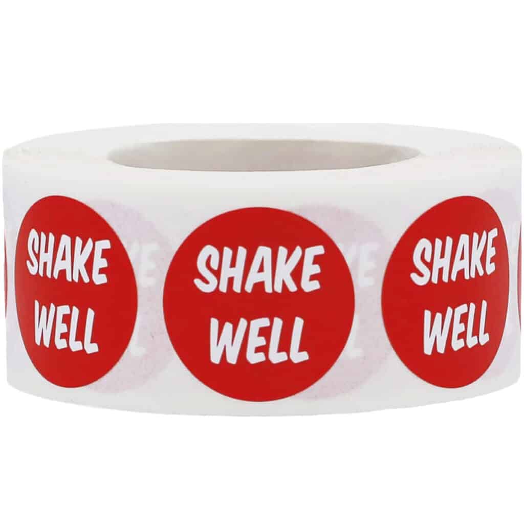 Shake Well Labels For Food and Drink Packaging | InStockLabels.com