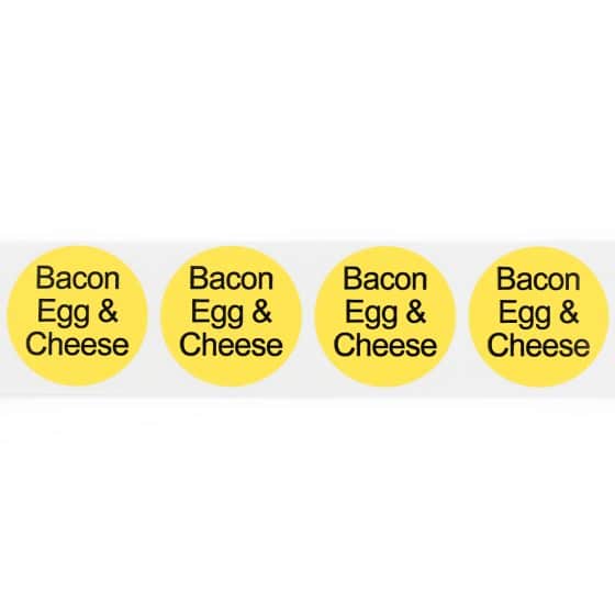 Bacon Egg and Cheese Deli Labels QTY 500 - InStockLabels.com