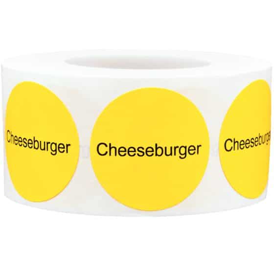 Cheeseburger Wrapper Labels QTY 500 | InStockLabels.com