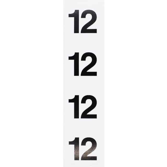 Number 12 Stickers Black/White 1.5" Round | InStockLabels.com