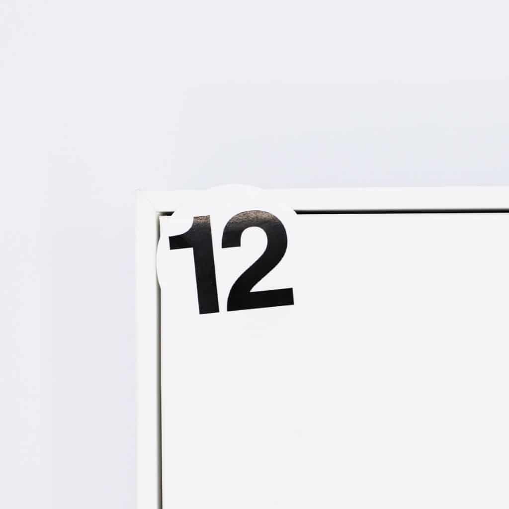 Number 12 Stickers Black/White 1.5" Round | InStockLabels.com