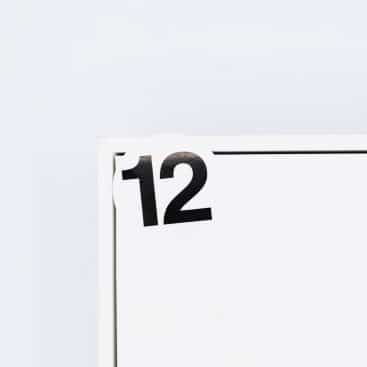 Number 12 Stickers Black/White 1.5" Round | InStockLabels.com