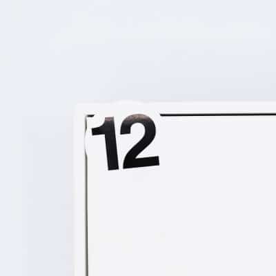 Number 12 Stickers Black/White 1.5" Round | InStockLabels.com