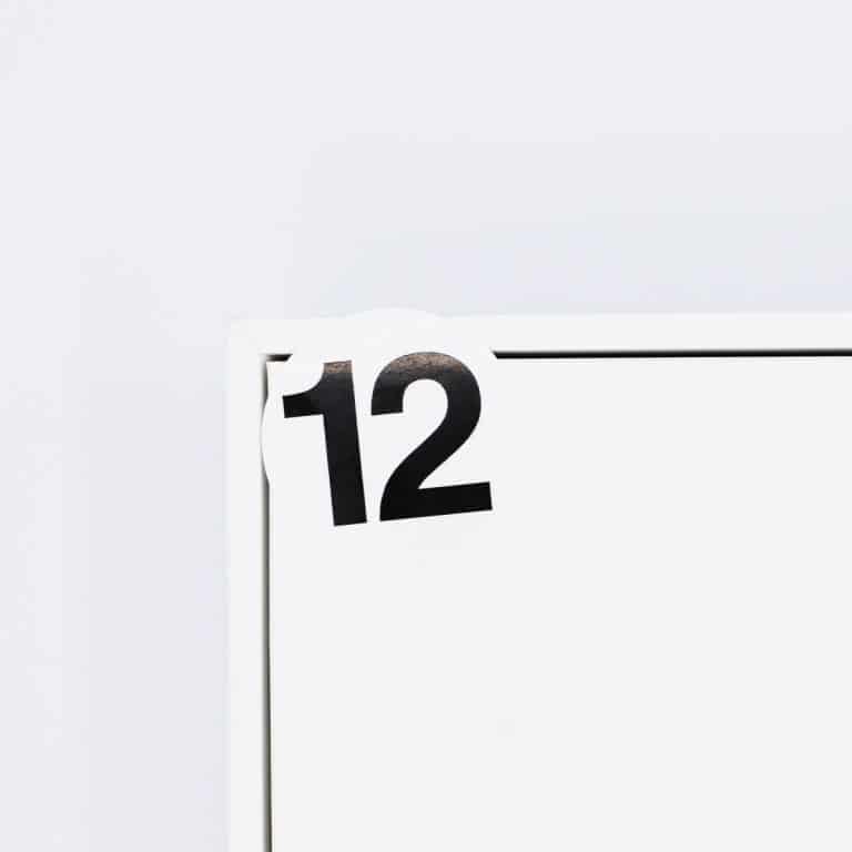 Number 12 Stickers Black/White 1.5" Round | InStockLabels.com