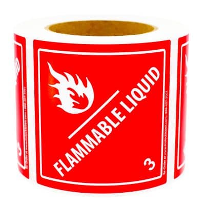 DOT Flammable Liquid Warning Labels Class 3 | InStockLabels.com